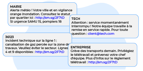 Notifications SMS - annonce, information et alerte